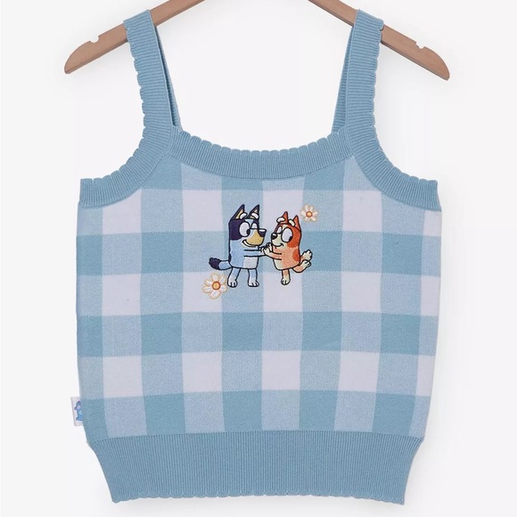 Hot Topic | Tops | Bluey Bingo Bluey Gingham Knit Tank Boxlunch ...